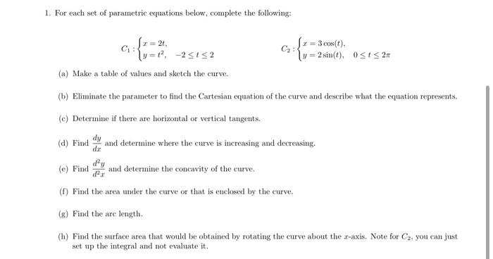 Solved please solve the question: 1. For each set of | Chegg.com