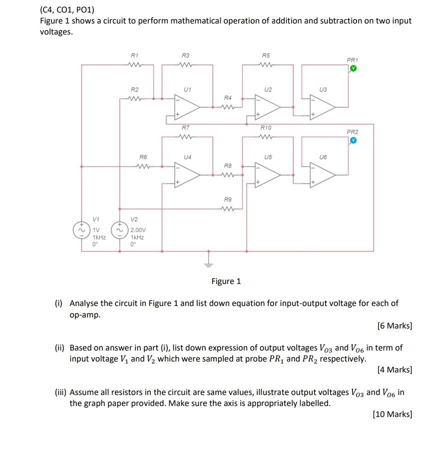 Solved Vout CPR 1) + V2 RaR5 R4 il | RI Ra answer for (1) | Chegg.com