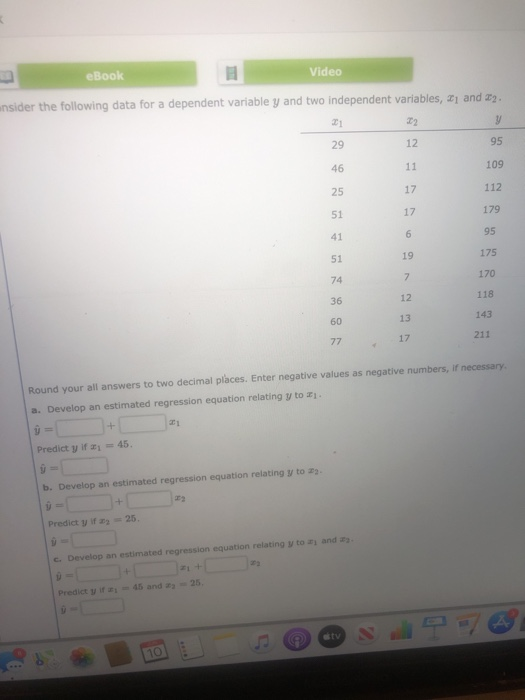 Solved eBook Video onsider the following data for a | Chegg.com