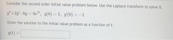 Solved Consider the second order initial value problem | Chegg.com