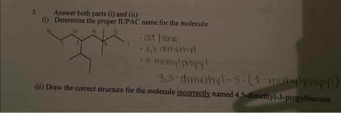 Solved 3. Answer both parts (i) and (ii) : (i) Determine the | Chegg.com