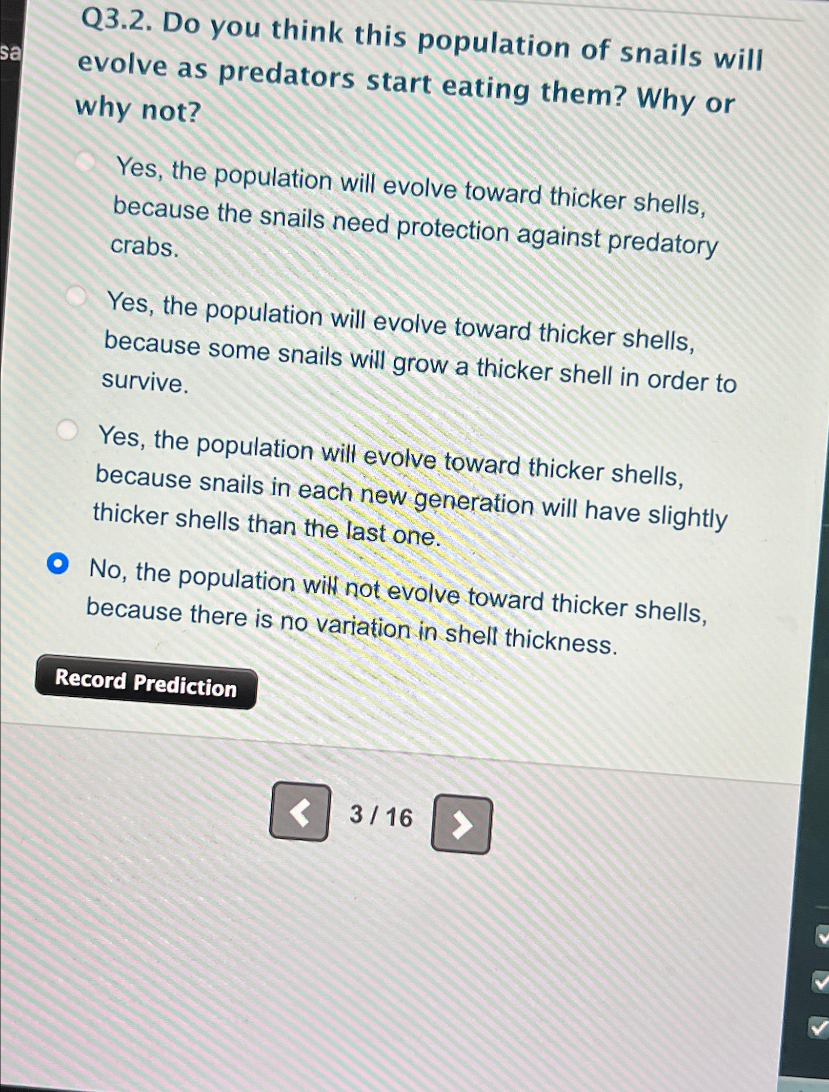 Solved Q3.2. ﻿Do you think this population of snails will | Chegg.com