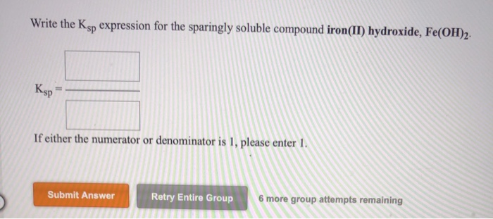 Solved Write the Ksp expression for the sparingly soluble | Chegg.com