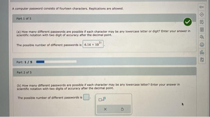 Solved A computer password consists of fourteen characters. | Chegg.com