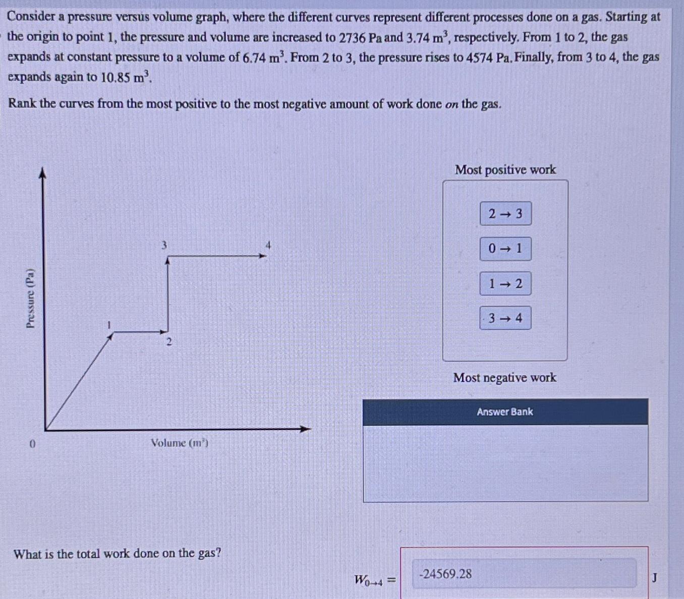 Solved Consider a pressure versus volume graph, where the | Chegg.com