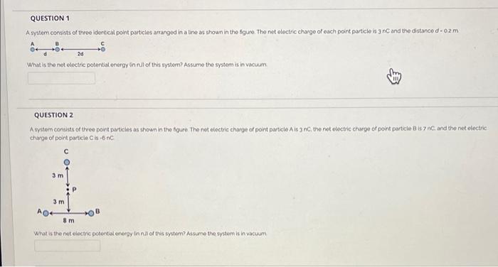 Solved QUESTION 1 A system consists of three identical point | Chegg.com