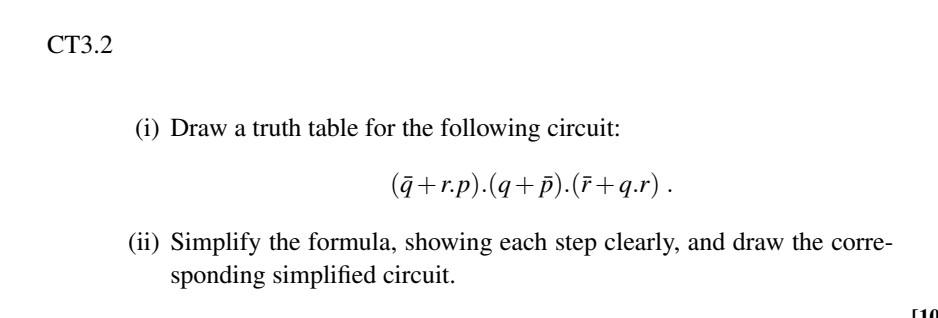 Solved (i) Draw a truth table for the following circuit: | Chegg.com