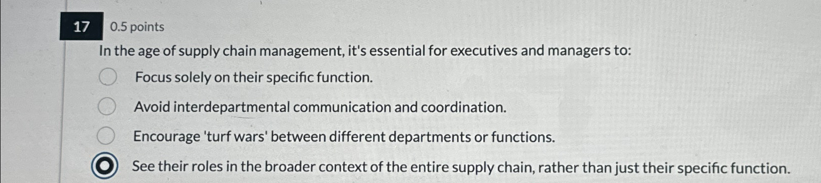 Solved 170.5 ﻿pointsIn the age of supply chain management, | Chegg.com
