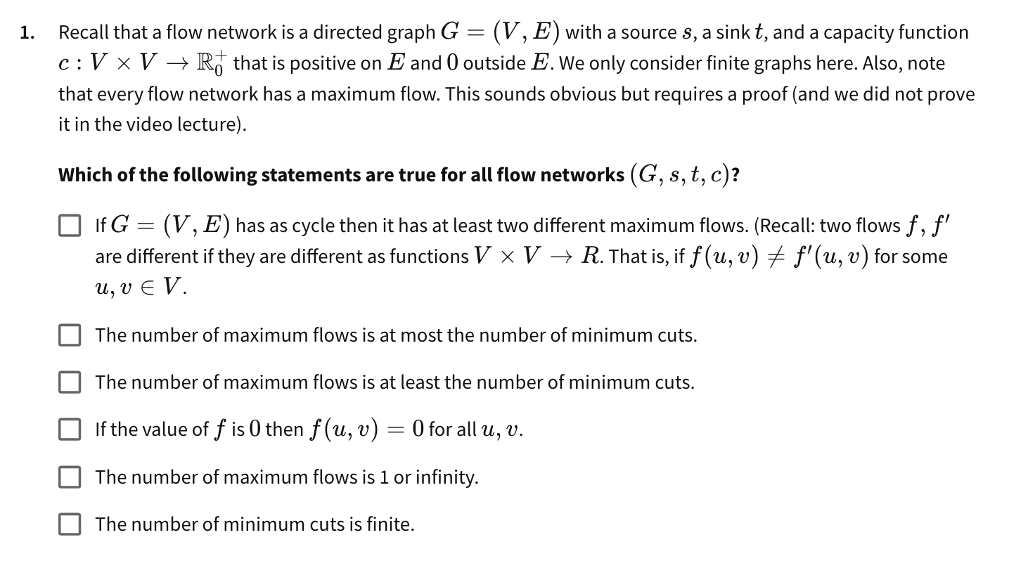 Solved Recall that a flow network is a directed graph | Chegg.com