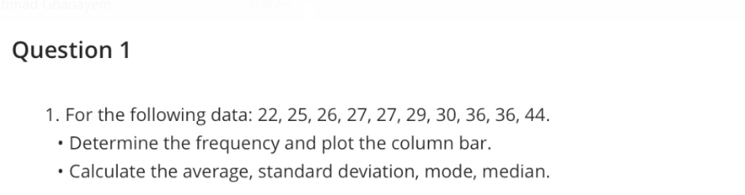 Solved Question 1For the following data: | Chegg.com