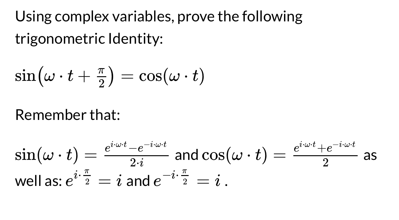 Solved Using complex variables, prove the following | Chegg.com