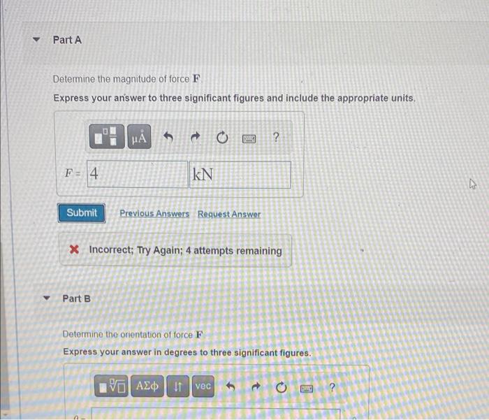 Solved Determine The Magnitude And Orientation Of θ Of Force