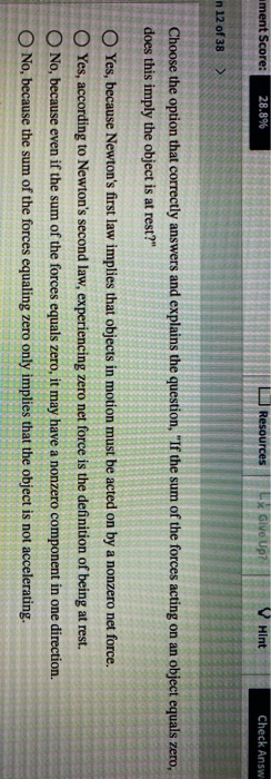 Solved ment Score: 28.8% Resources x Give Up? Hint Check | Chegg.com