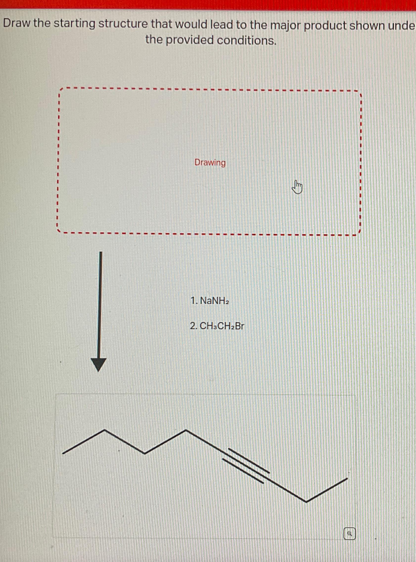 Solved Draw the starting structure that would lead to the | Chegg.com