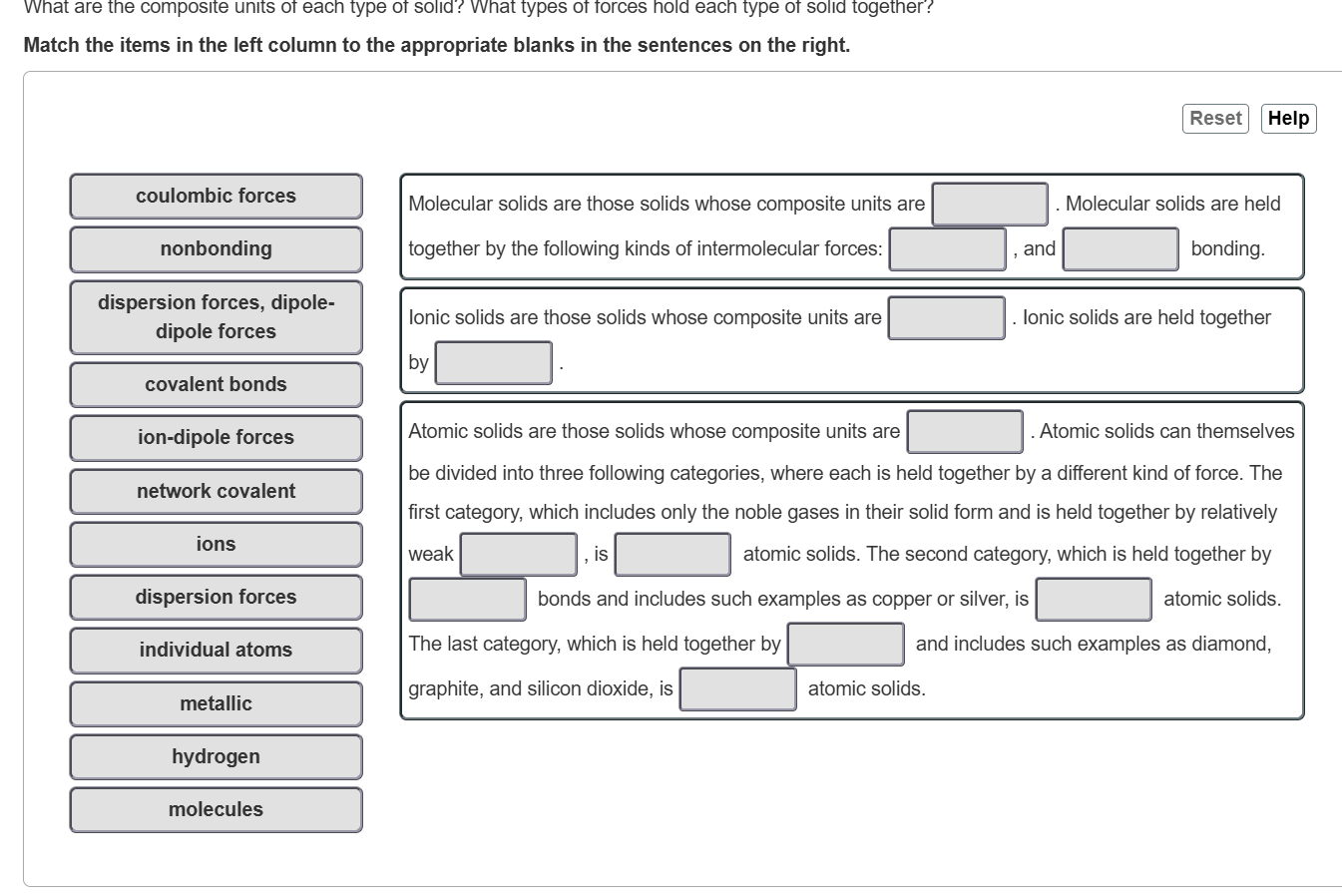 Solved What are the composite units of each type of solid? | Chegg.com