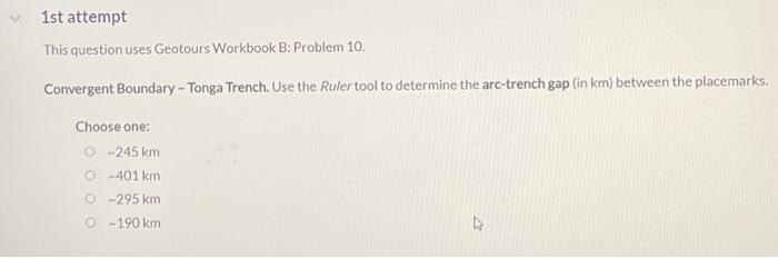 Solved 1st attempt This question uses Geotours Workbook B: | Chegg.com