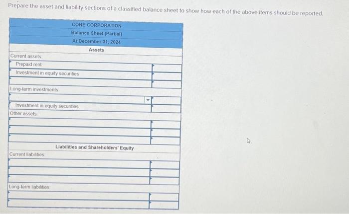 Solved Cone Corporation is in the process of preparing its | Chegg.com
