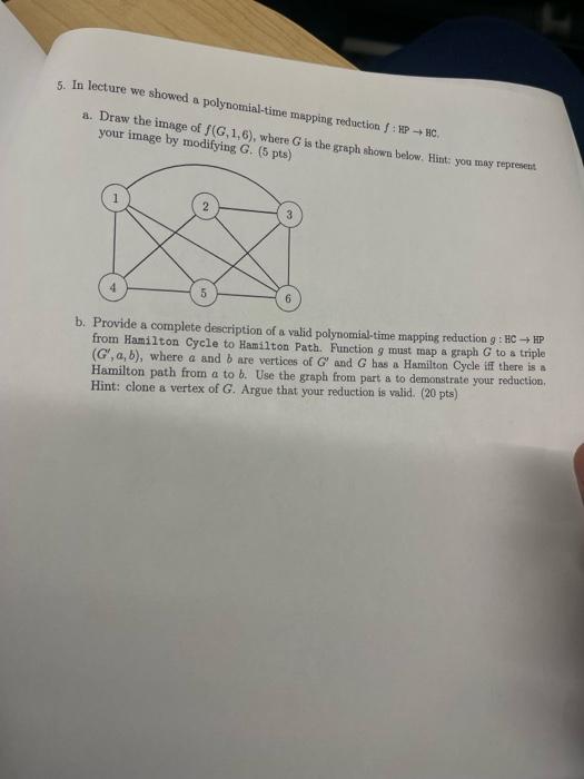 Solved 5. In lecture we showed a polynomial-time mapping | Chegg.com