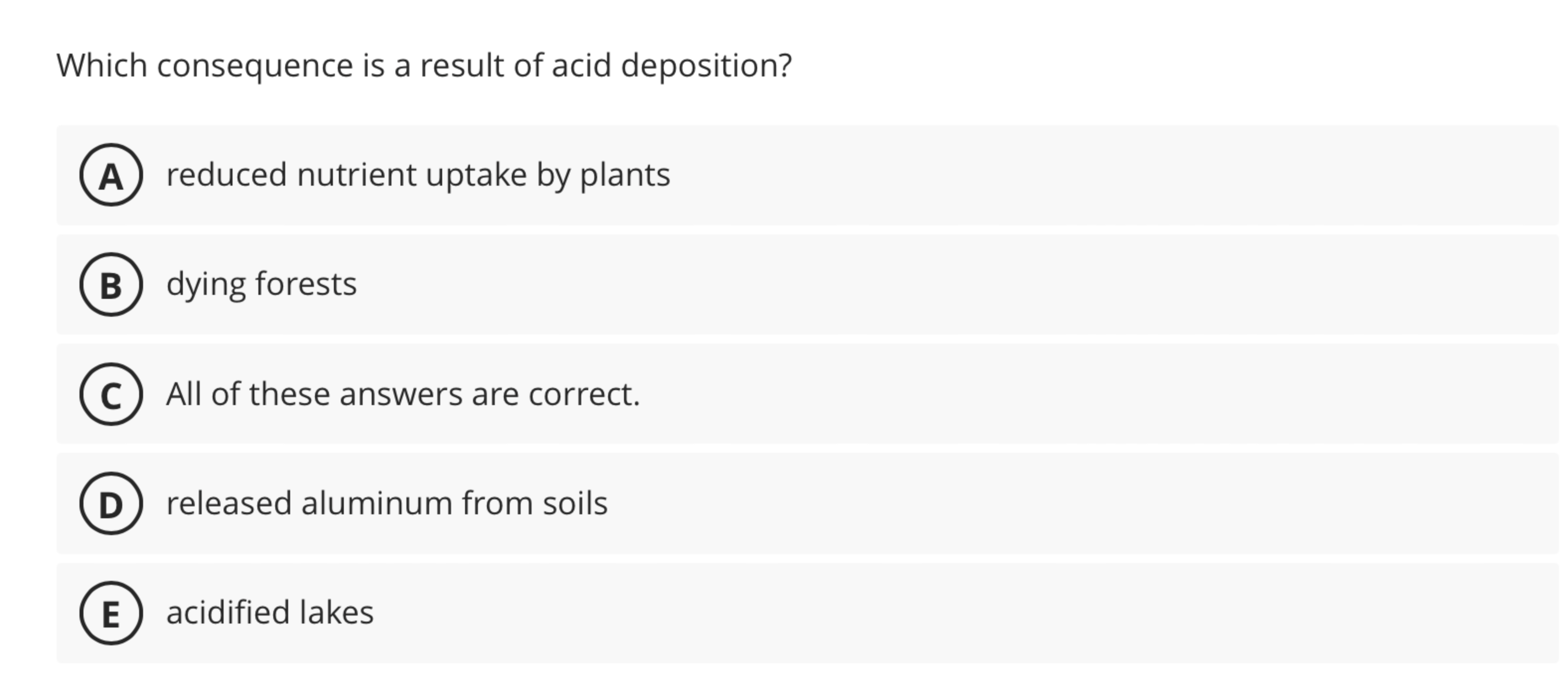 Solved Which consequence is a result of acid | Chegg.com