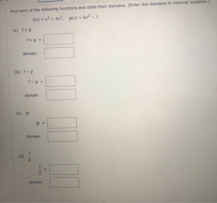 Solved Find each of the following functions and state their | Chegg.com