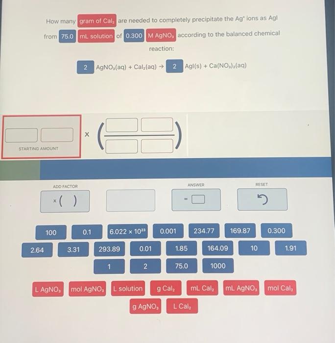 Solved How many gram of Cal2 are needed to completely | Chegg.com