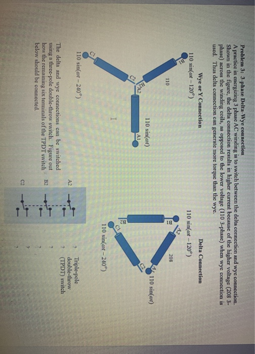 Solved Problem 3: 3-phase Delta-Wye connection A practice in | Chegg.com