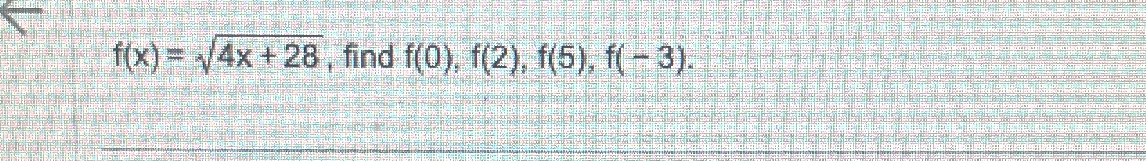 Solved f(x)=4x+282, ﻿find f(5),f(-3) | Chegg.com