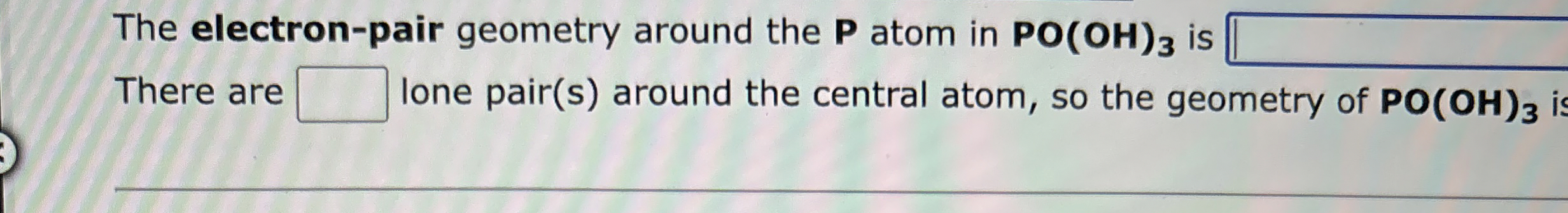 Solved The electron-pair geometry around the P ﻿atom in | Chegg.com