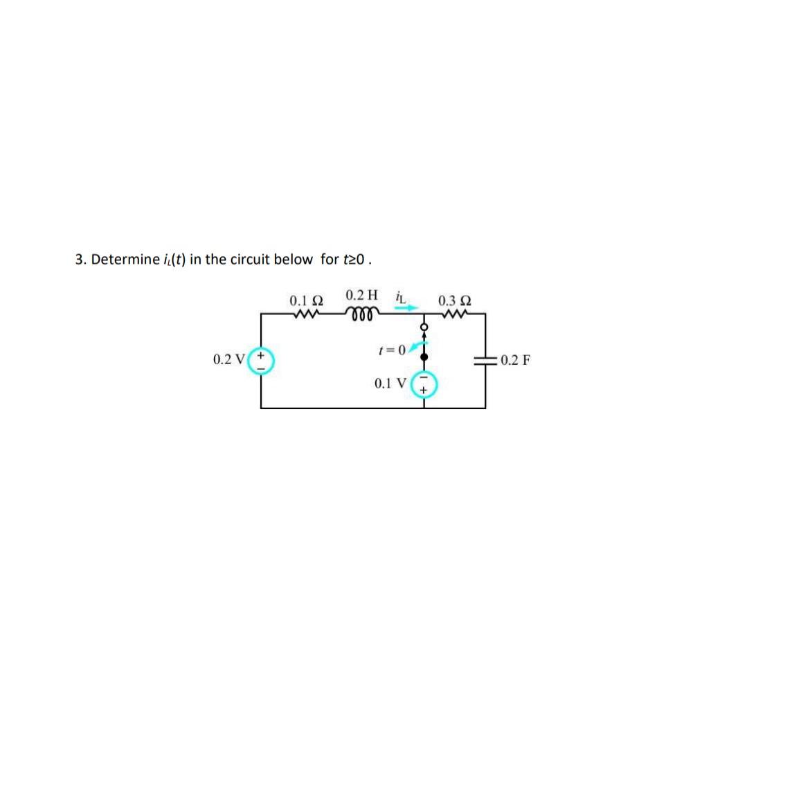 Solved Determine iL(t) ﻿in the circuit below for t≥0. | Chegg.com