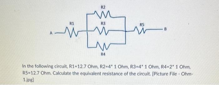 Solved In the following circuit, R1=12.7 Ohm, R2=4* | Chegg.com