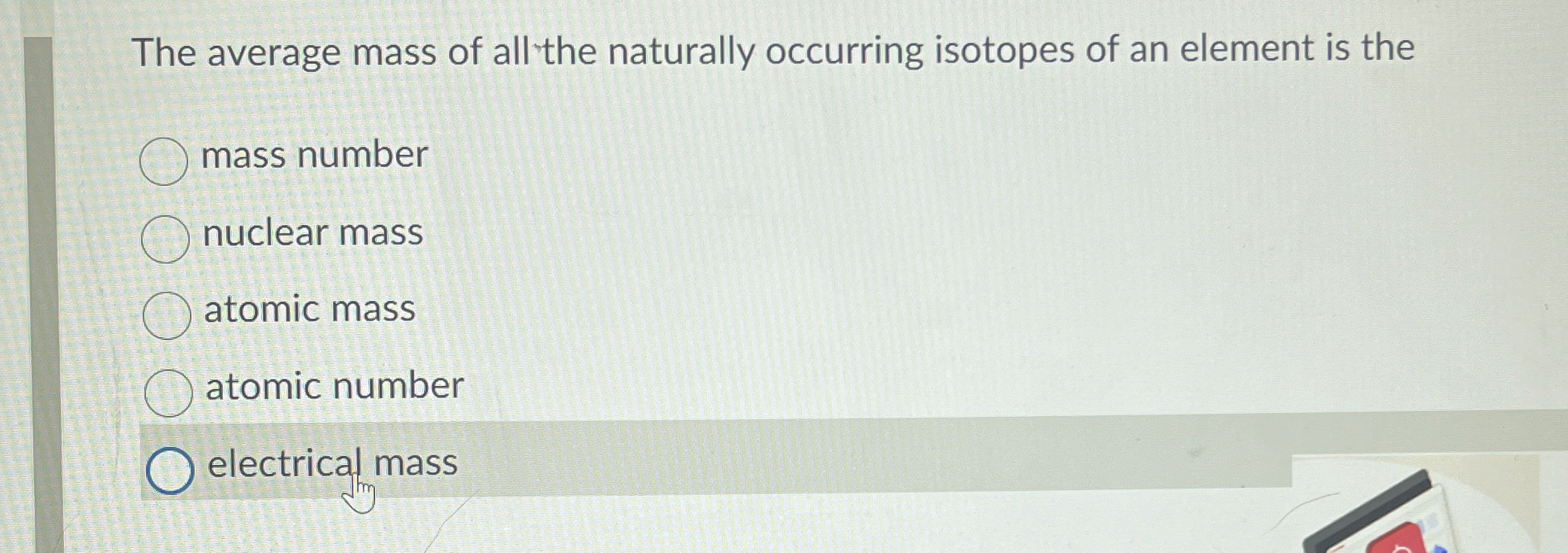 Solved The average mass of all the naturally occurring | Chegg.com