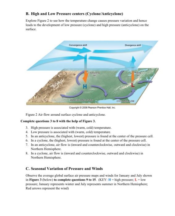 Solved B. High and Low Pressure centers | Chegg.com