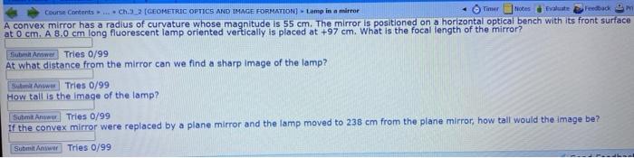 Solved Timer Course Contents ....Ch. (GEOMETRIC OPTICS AND | Chegg.com