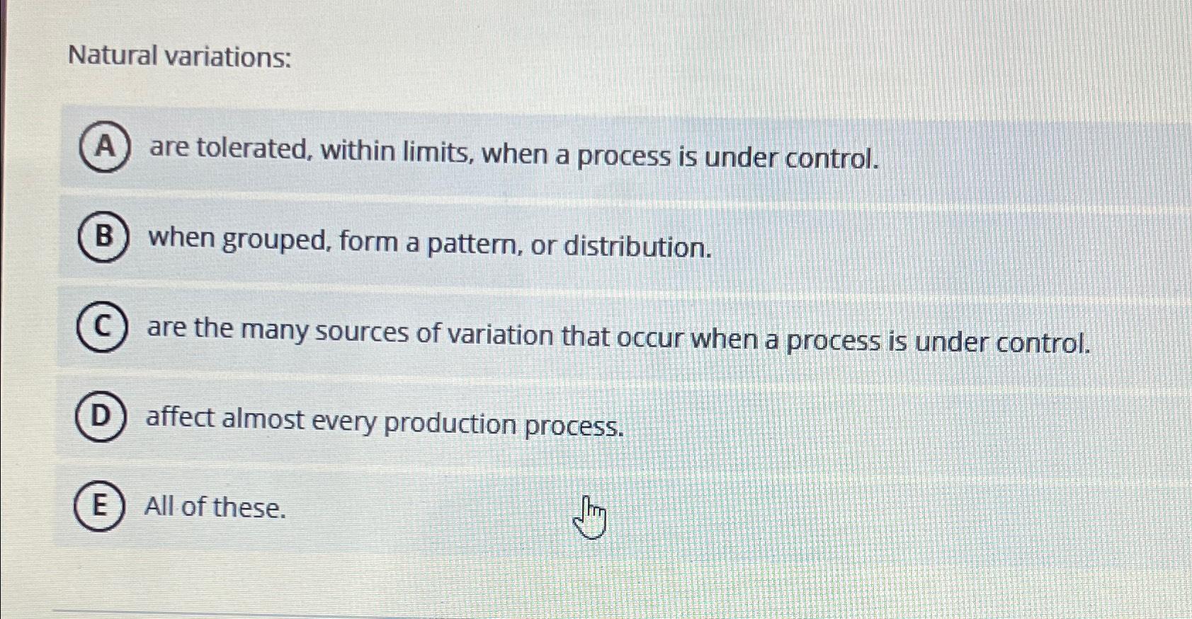 Solved Natural variations:are tolerated, within limits, | Chegg.com