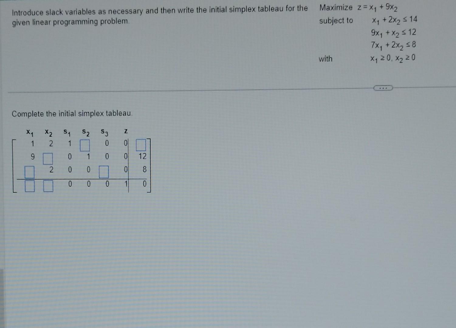 Solved Introduce slack variables as necessary and then write | Chegg.com