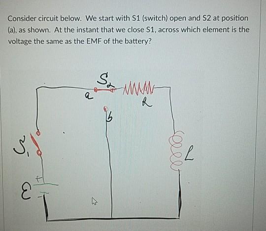 Solved Consider circuit below. We start with S1 (switch) | Chegg.com