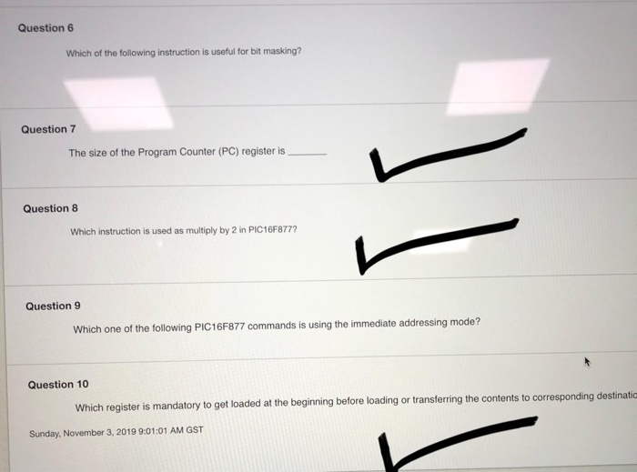 Solved Question 1 You are given the following PIC16F877 | Chegg.com