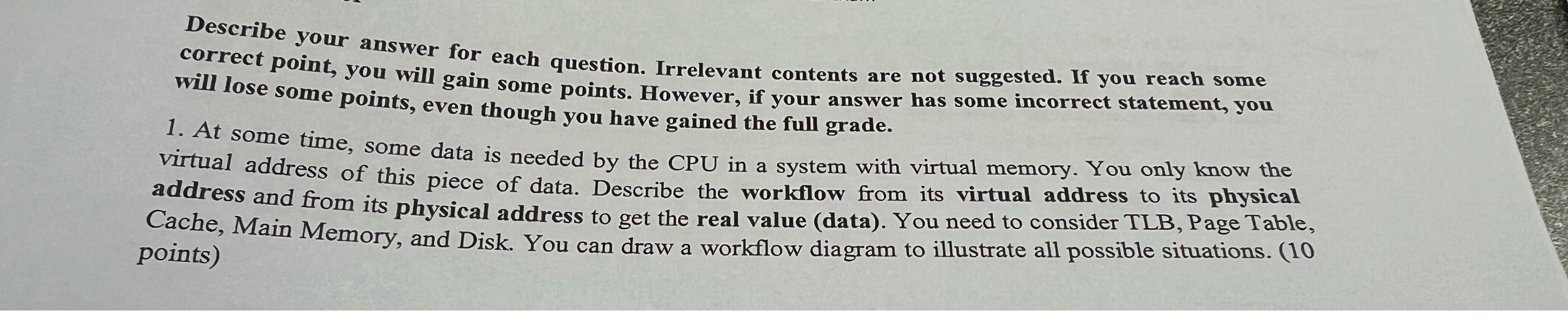 Solved Describe your answer for each question. Irrelevant | Chegg.com