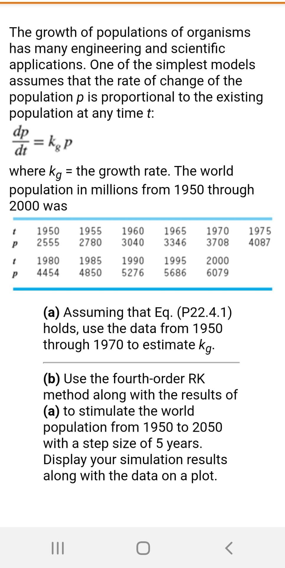 Solved The growth of populations of organisms has many | Chegg.com