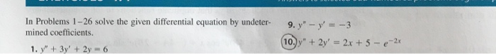Solved In Problems 1-26 solve the given differential | Chegg.com