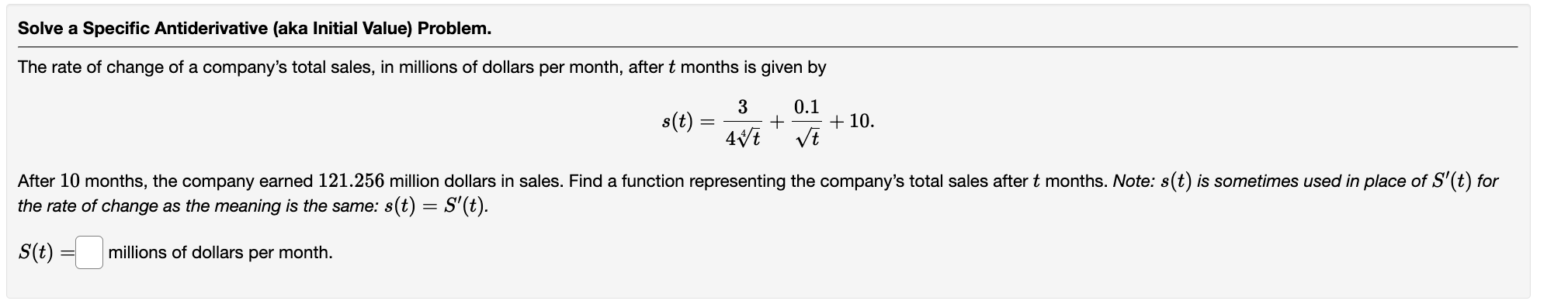 Solved Solve A Specific Antiderivative Aka Initial Value