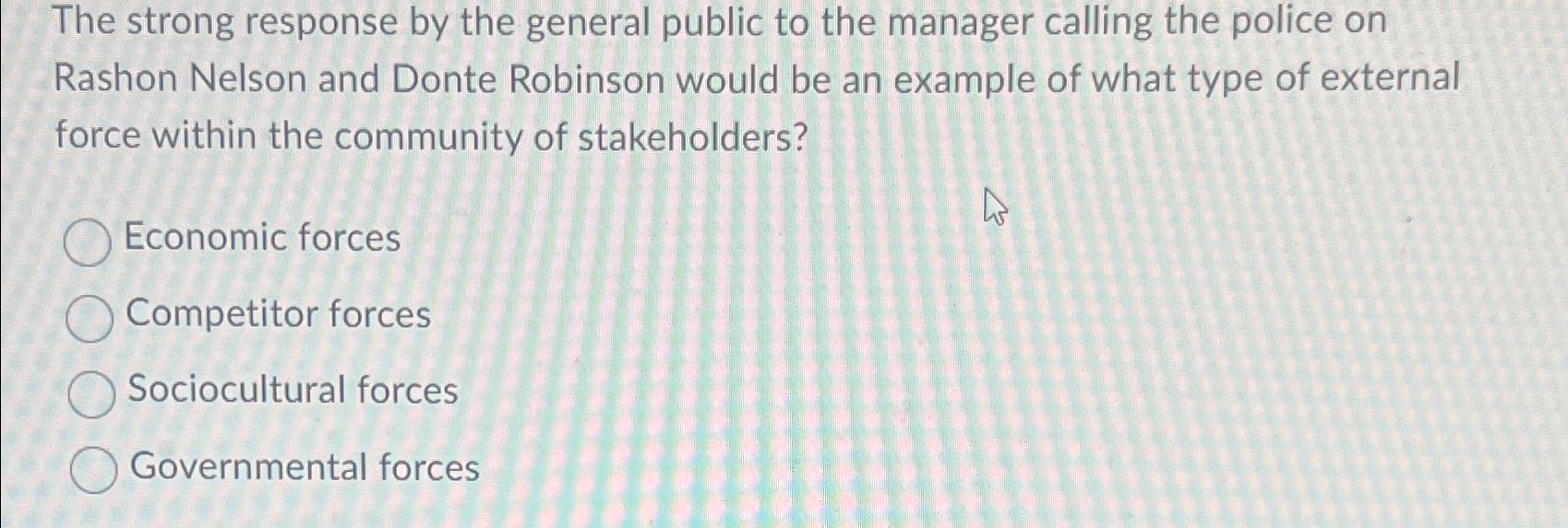 Solved The strong response by the general public to the | Chegg.com