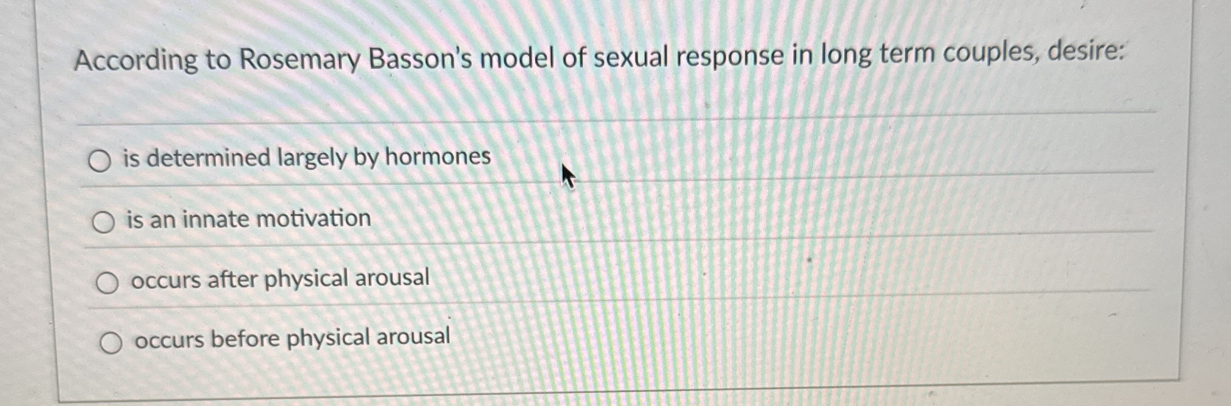 High Quality SOLUTION According to Rosemary Basson's model of sexual ...