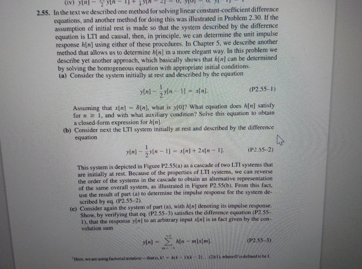 Solved 2.55. In the text we described one method for solving | Chegg.com