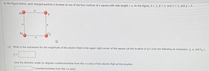 Solved In the figure below, each charged particle is located | Chegg.com