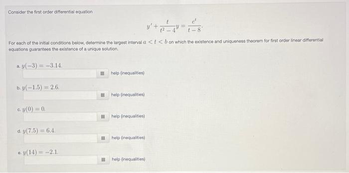 [solved] Consider The First Order Differential Equation