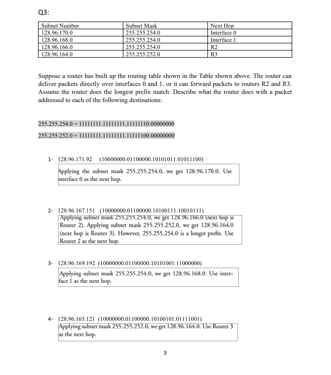 Solved Q3:\table[[Subnet Number,Subnet Mask,Next | Chegg.com