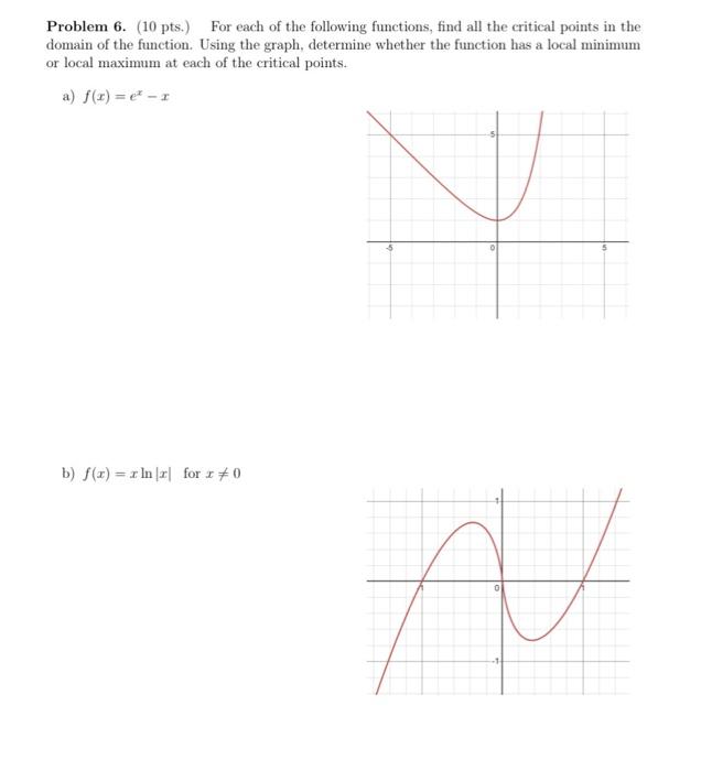 Solved Problem 6. (10 pts.) For each of the following | Chegg.com