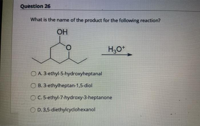 Solved Question 26 What is the name of the product for the | Chegg.com
