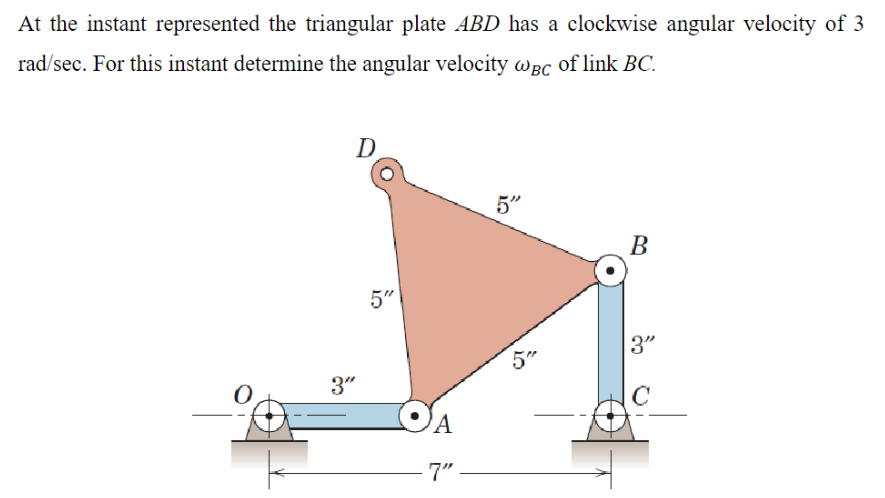 Solved At the instant represented the triangular plate ABD | Chegg.com